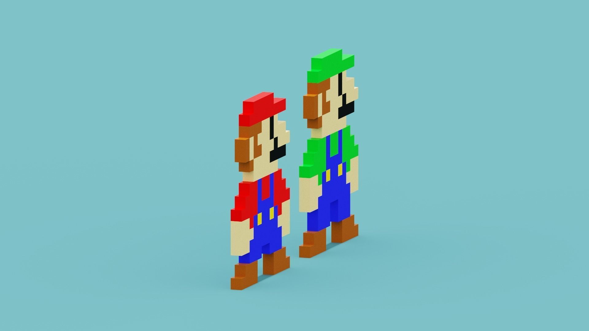 3D model Mario and Luigi VR / AR / low-poly | CGTrader