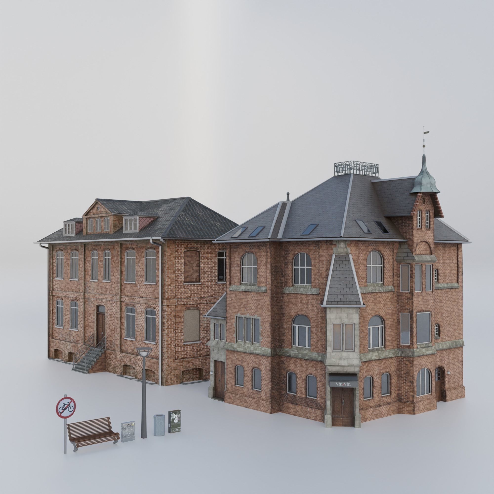 3D model Danish Houses Pack VR / AR / low-poly | CGTrader