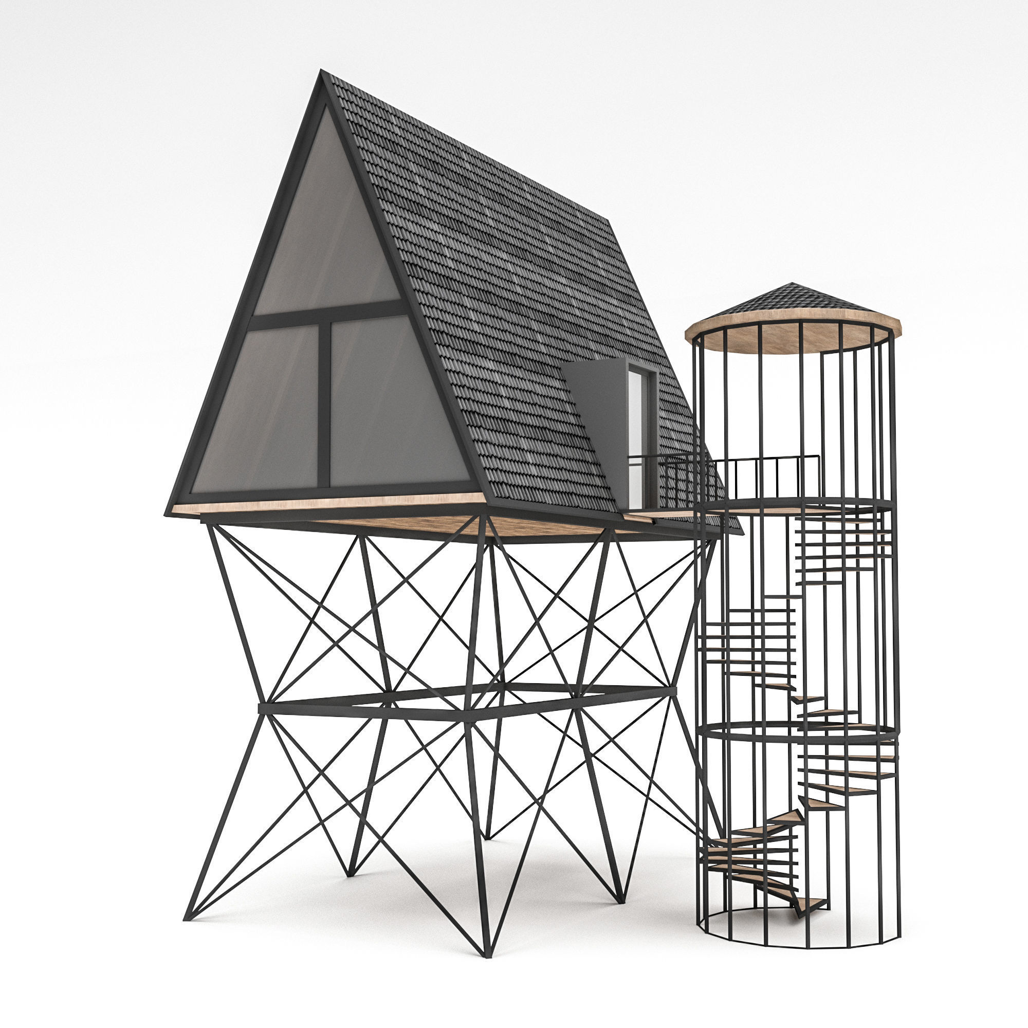 3D model tiny house and bungalow VR / AR / low-poly | CGTrader