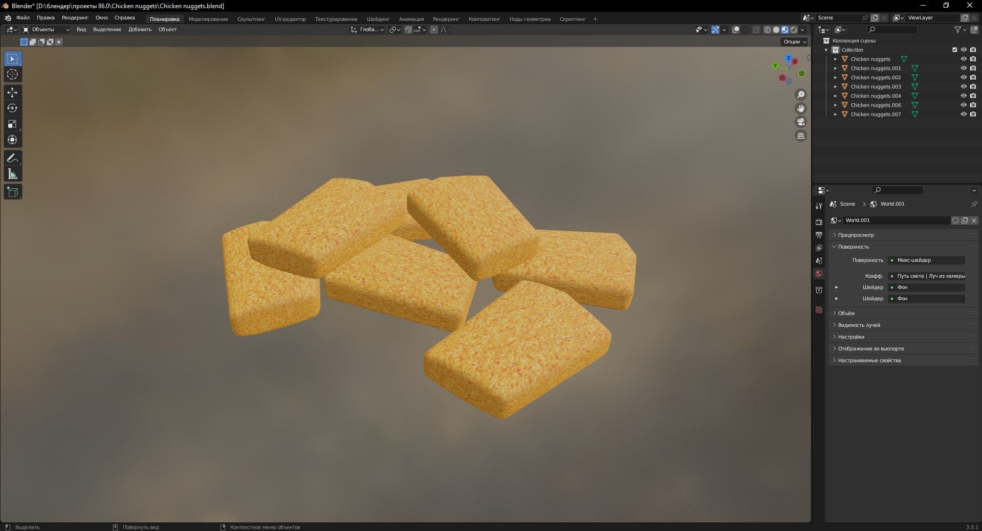 3D model Chicken nuggets 3D Model VR / AR / low-poly | CGTrader