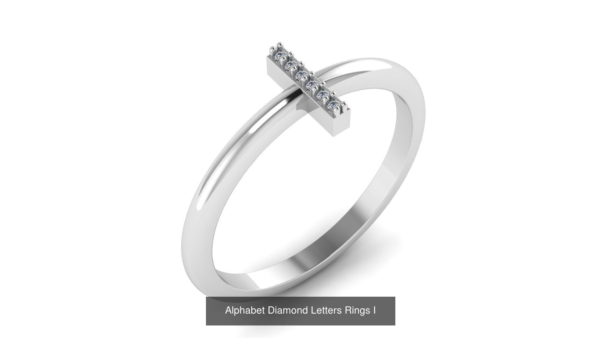 Alphabet Diamond Letters Rings Collection | CGTrader