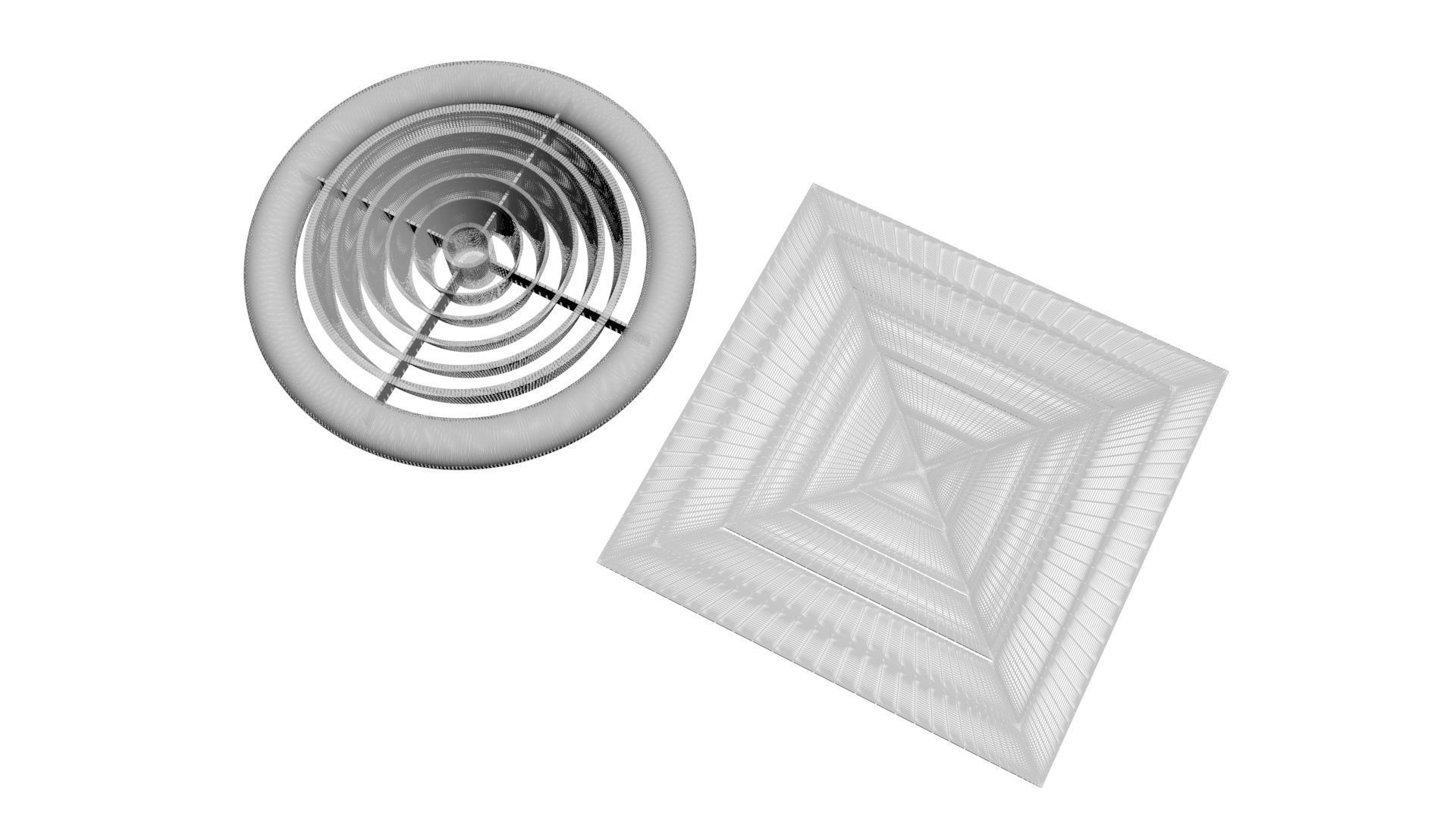 Square and Circle Ventilation Systems 3D model | CGTrader