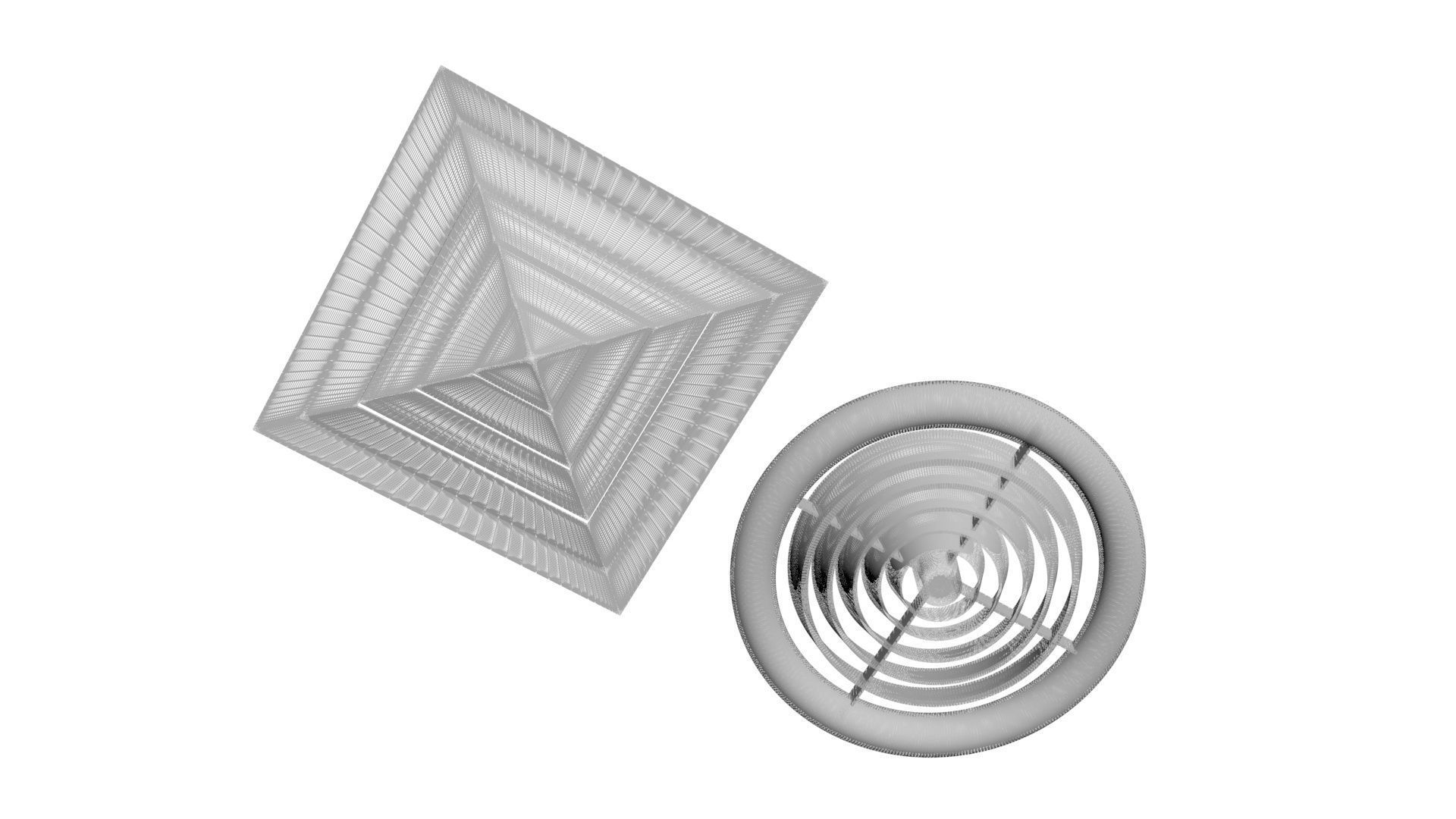 Square and Circle Ventilation Systems 3D model | CGTrader