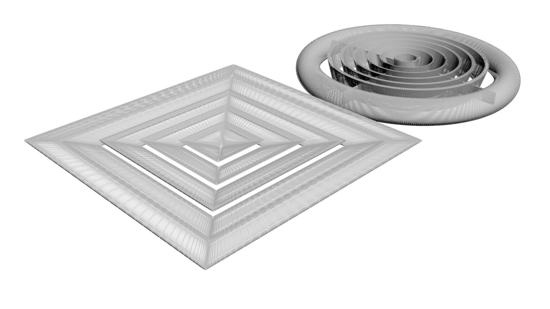 Square and Circle Ventilation Systems 3D model | CGTrader