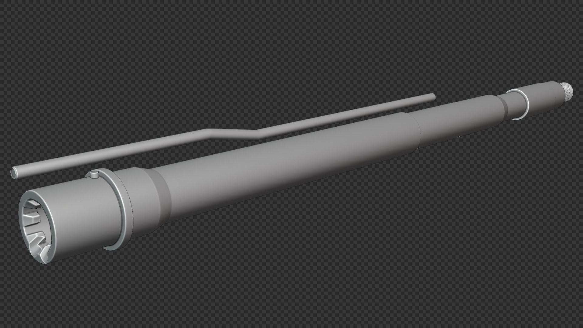 3D model AR-15 Mid-Length Socom Profile Barrel VR / AR / low-poly ...