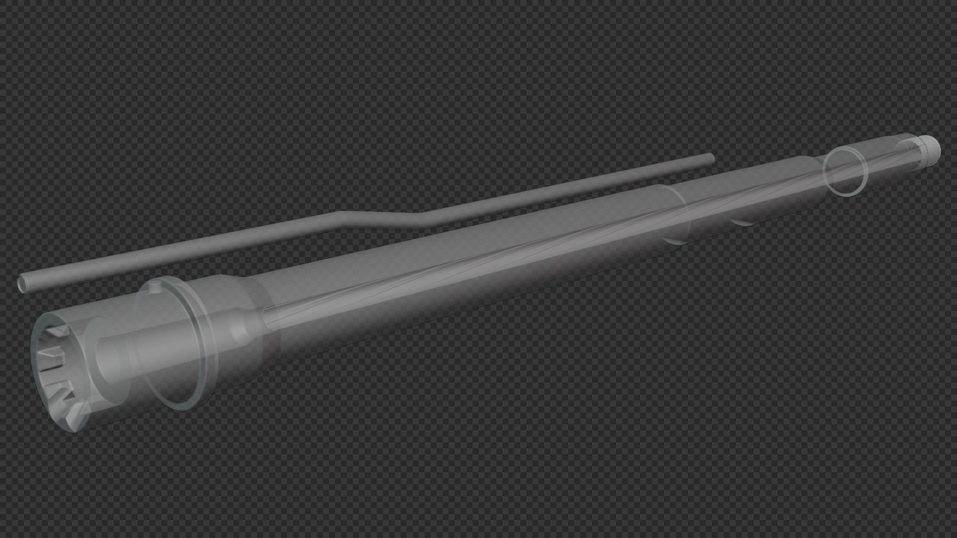 3D model AR-15 Mid-Length Socom Profile Barrel VR / AR / low-poly ...