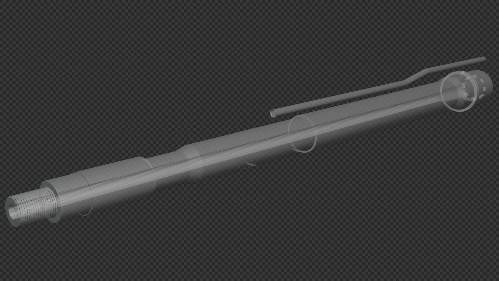 3D model AR-15 Mid-Length Socom Profile Barrel VR / AR / low-poly ...