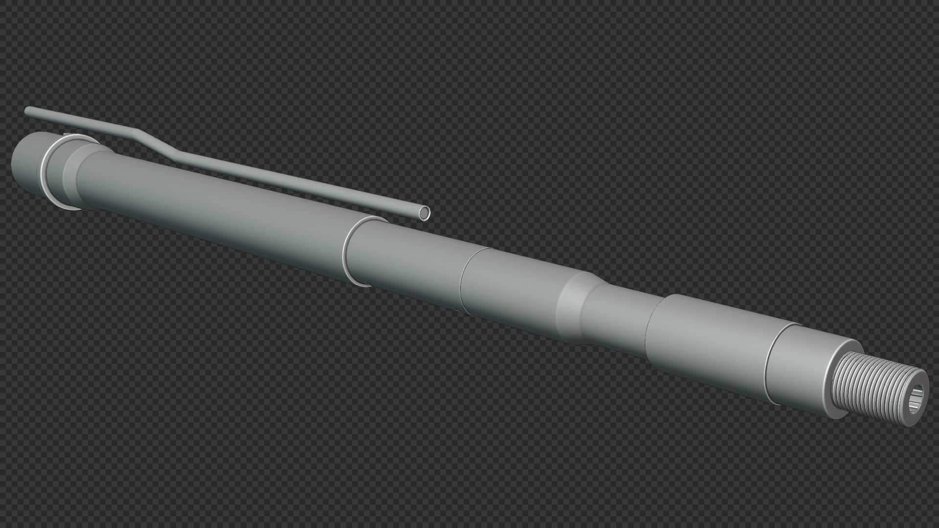 3D model AR-15 Mid-Length Socom Profile Barrel VR / AR / low-poly ...