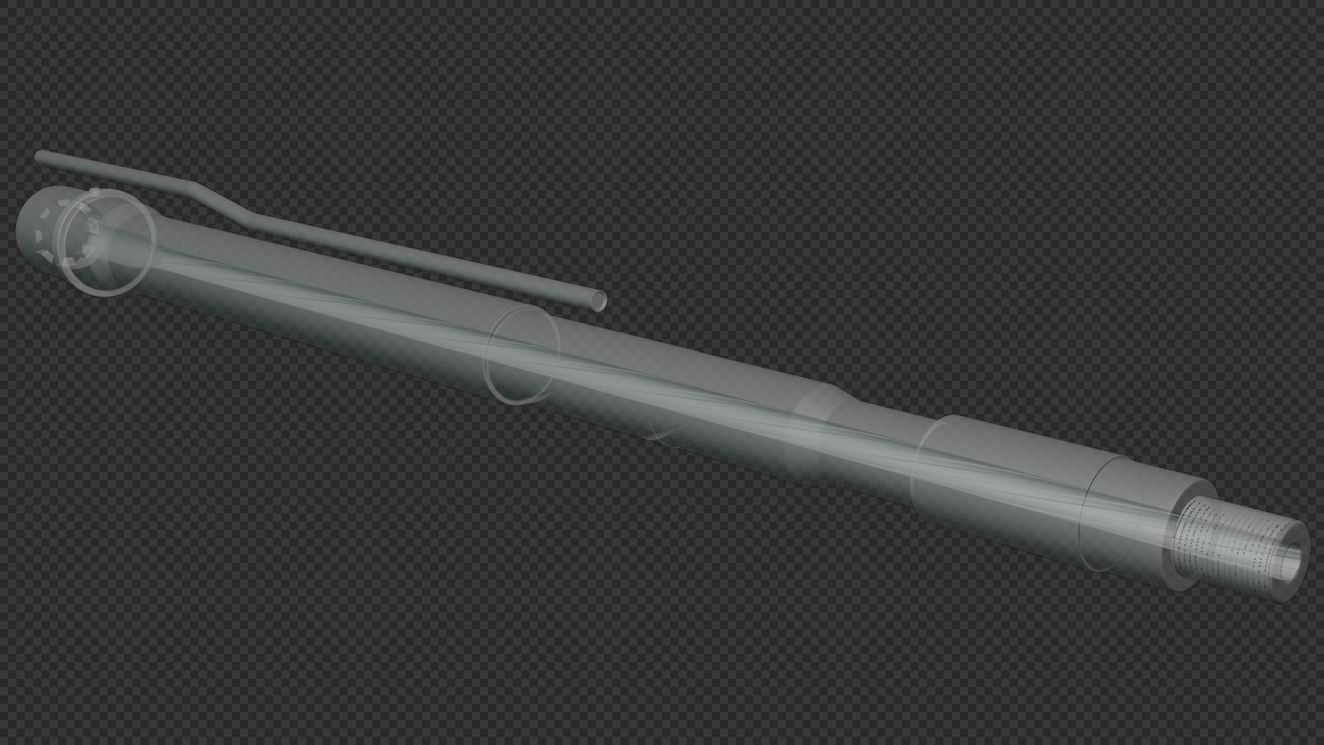 3D model AR-15 Mid-Length Socom Profile Barrel VR / AR / low-poly ...