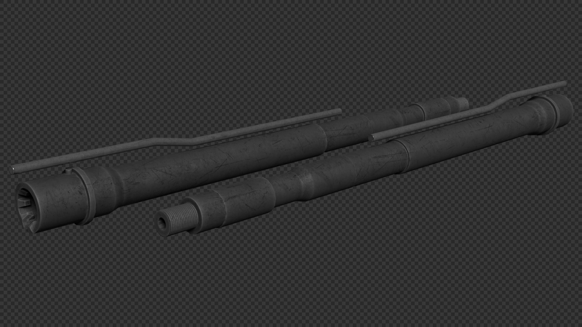 3D model AR-15 Mid-Length Socom Profile Barrel VR / AR / low-poly ...