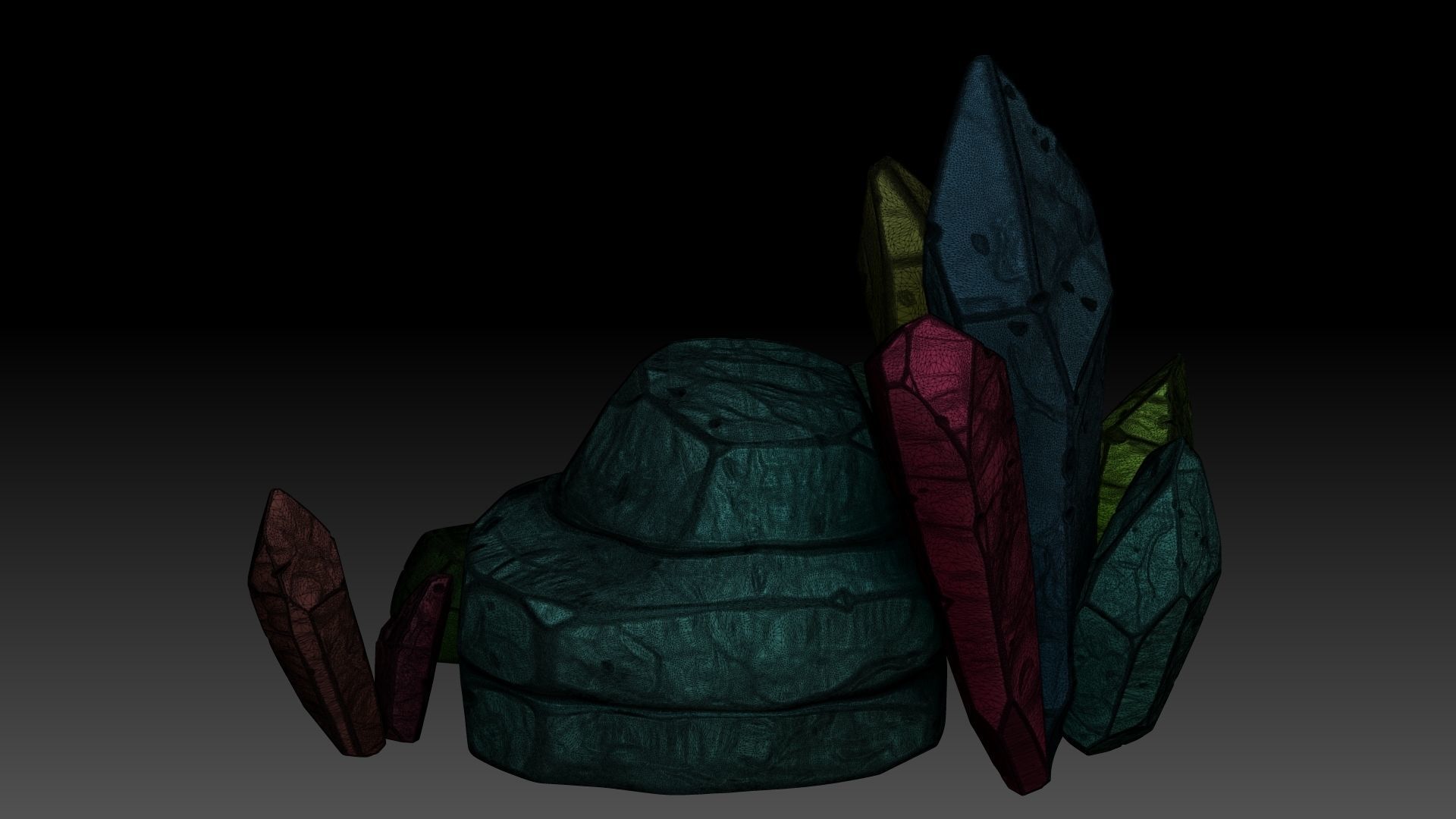 stylized rocks and crystals 3D model | CGTrader