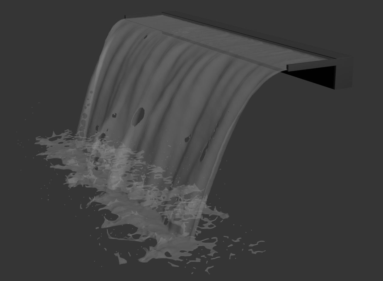 Waterfall Fountains Swimming Pool Cascade 3D model animated | CGTrader