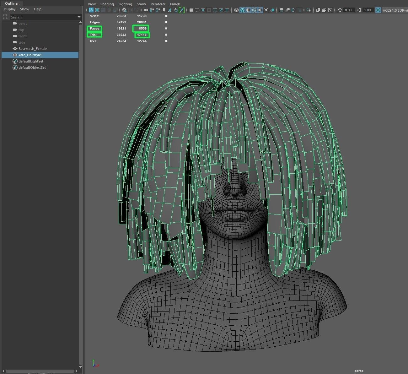 3D model Low Poly Cards Game-ready Hairstyle Afro VR / AR / low-poly ...