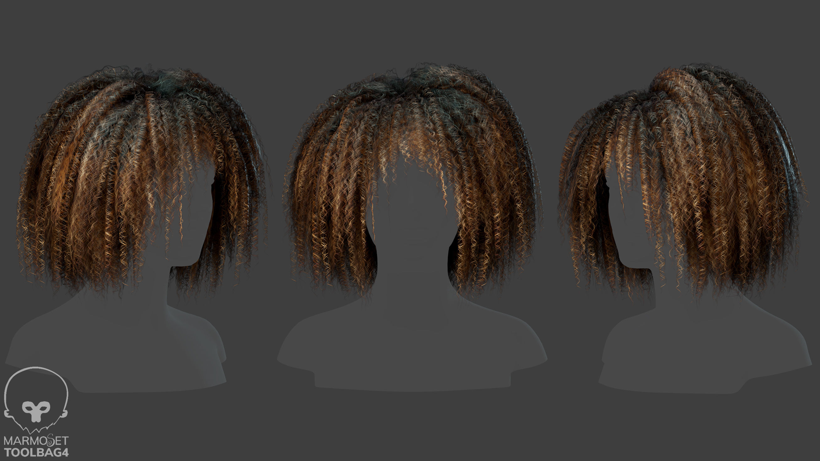 3D model Low Poly Cards Game-ready Hairstyle Afro VR / AR / low-poly ...