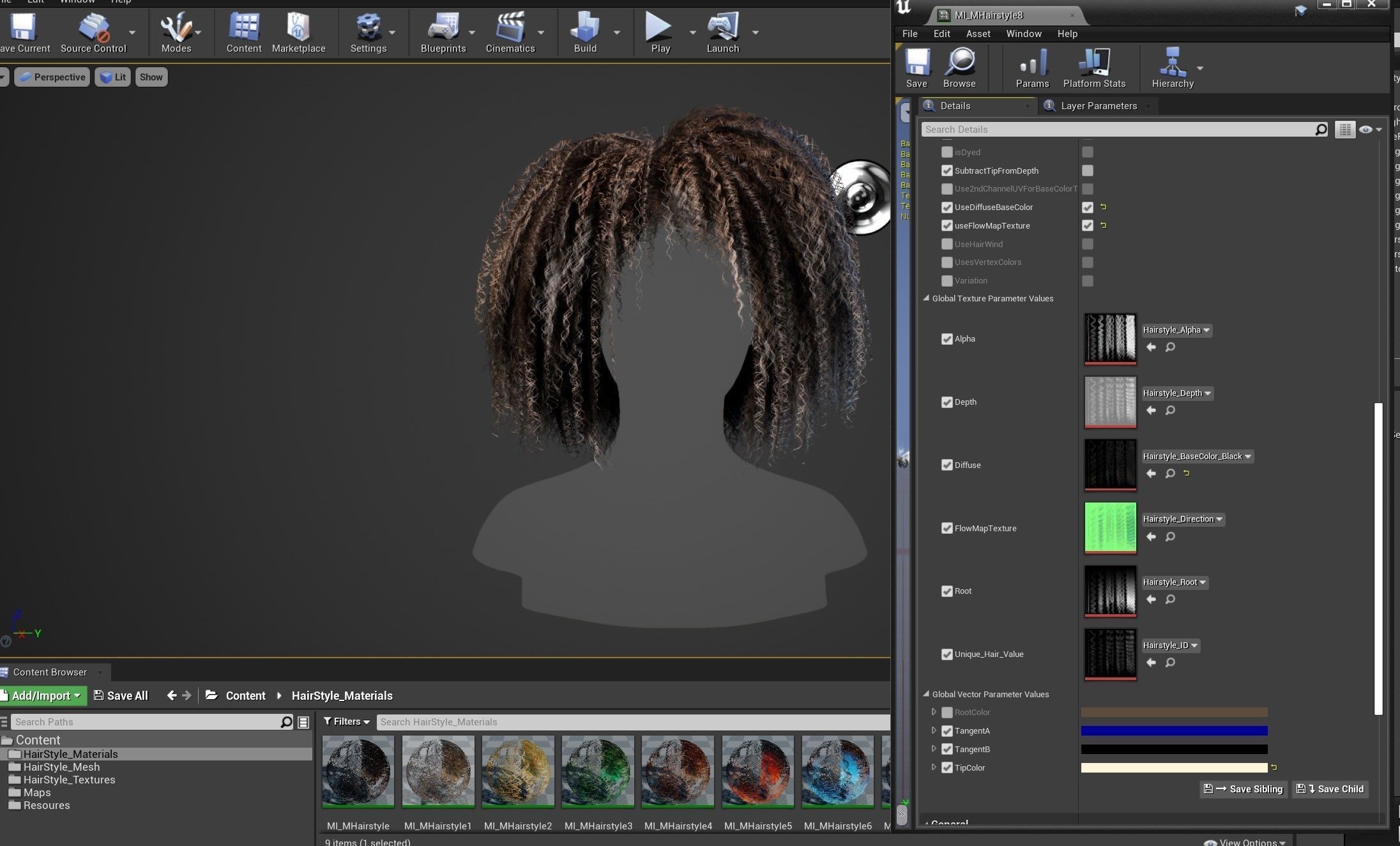 3D model Low Poly Cards Game-ready Hairstyle Afro VR / AR / low-poly ...