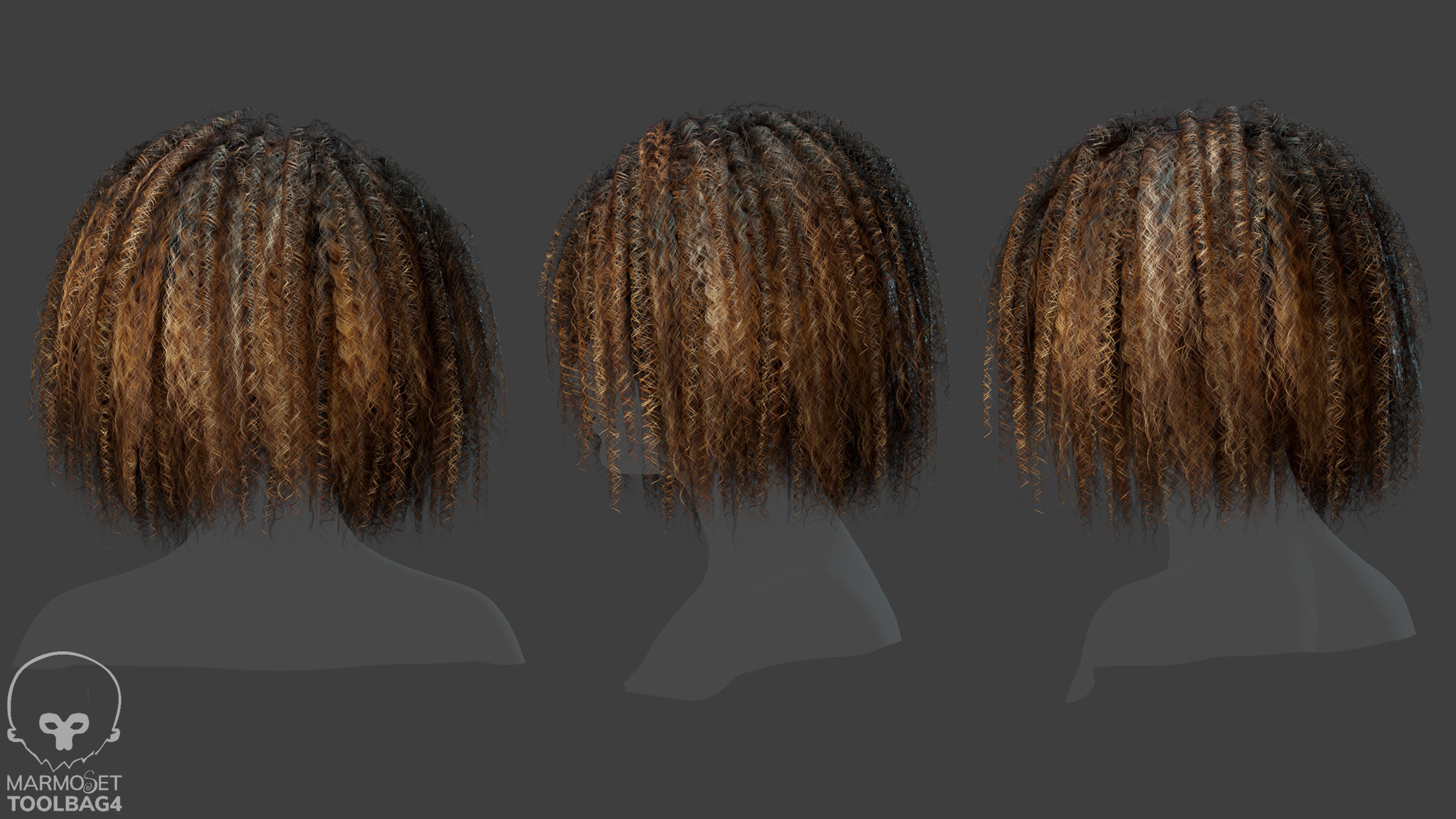 3D model Low Poly Cards Game-ready Hairstyle Afro VR / AR / low-poly ...