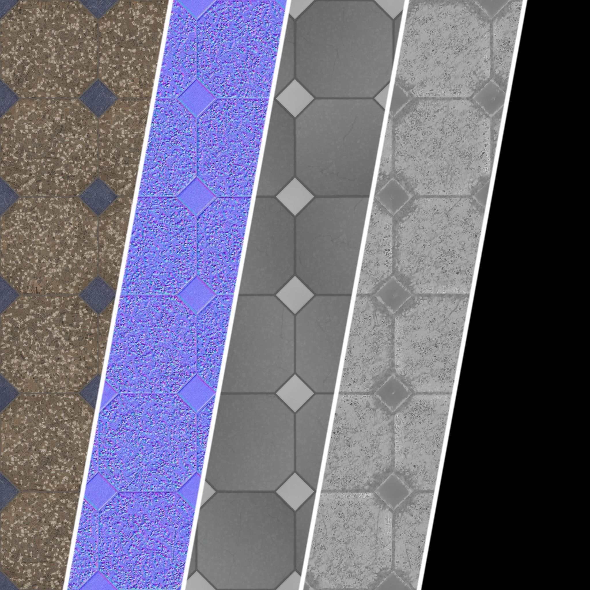 Texture Tile Materials 36- Concrete Tiling By Gravel Sbsar Pbr Seamless ...