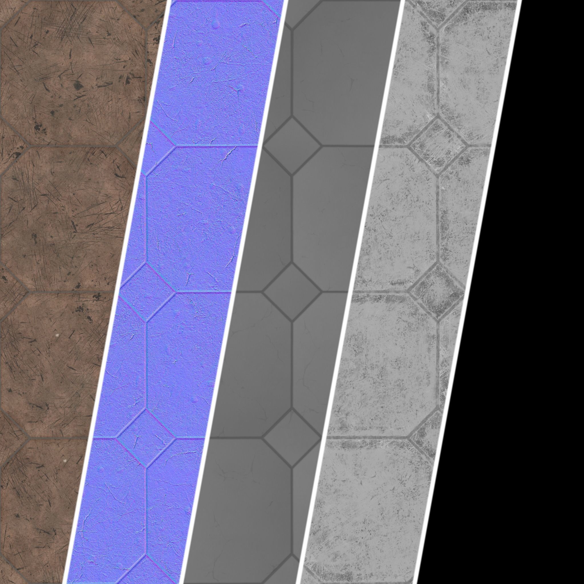 Texture Tile Materials 36- Concrete Tiling By Gravel Sbsar Pbr Seamless ...