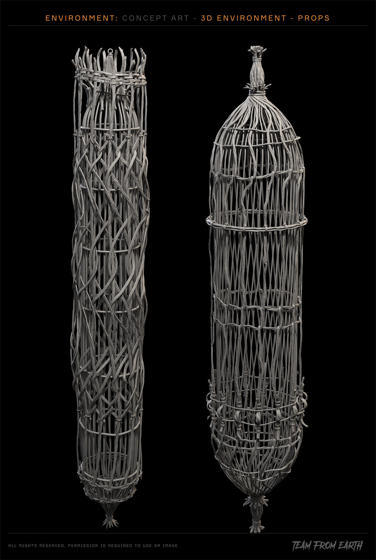 3D model Game ready set of eastern baskets Nanite pipeline VR / AR ...