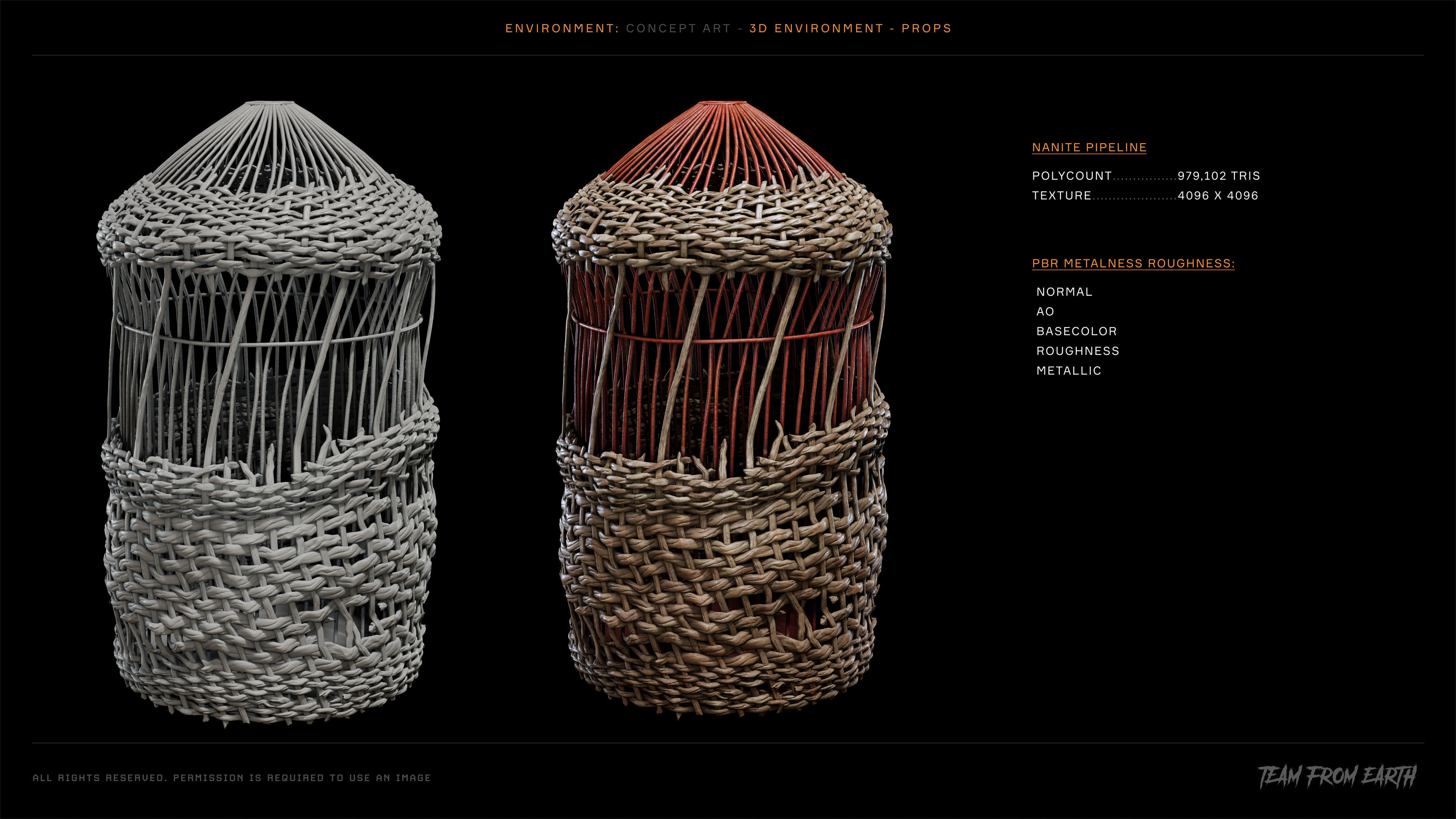 3D model Game ready set of eastern baskets Nanite pipeline VR / AR ...