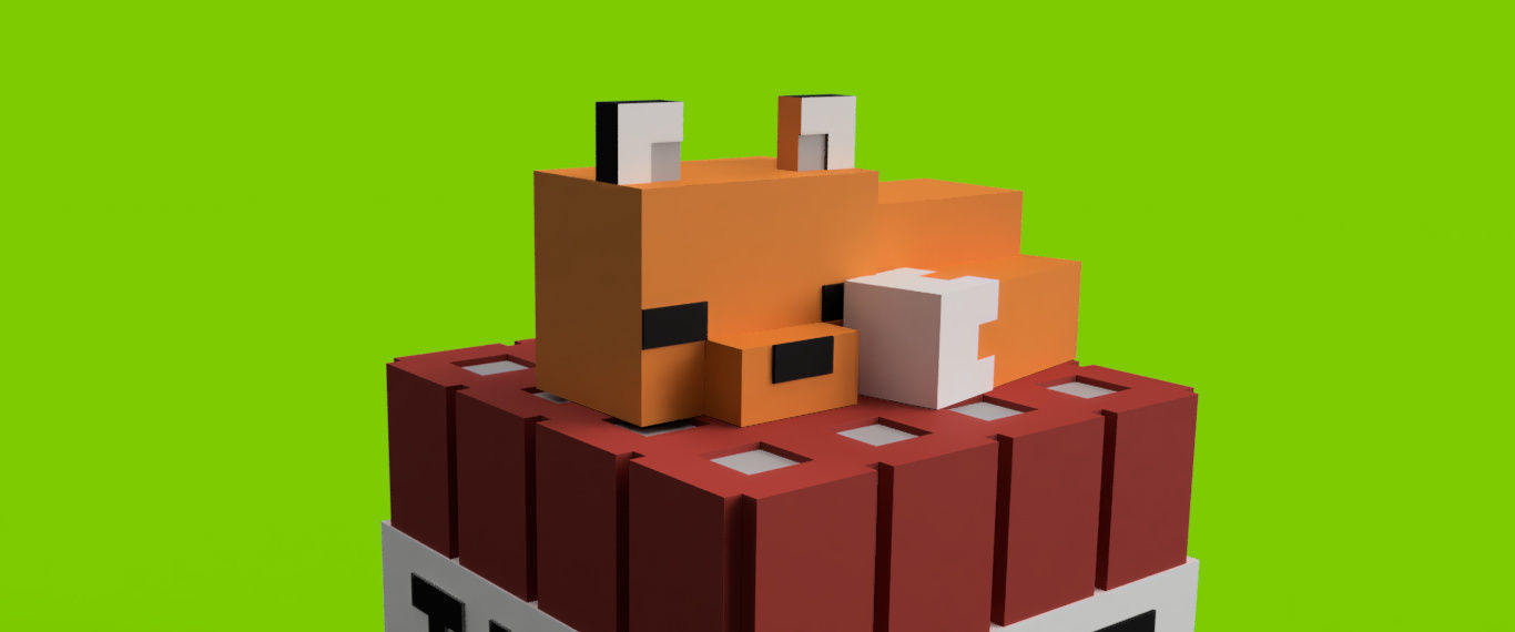 HUCHA ALCANCIA DE ZORRO DE MINECRAFT SOBRE TNT 3D model 3D printable | CGTrader