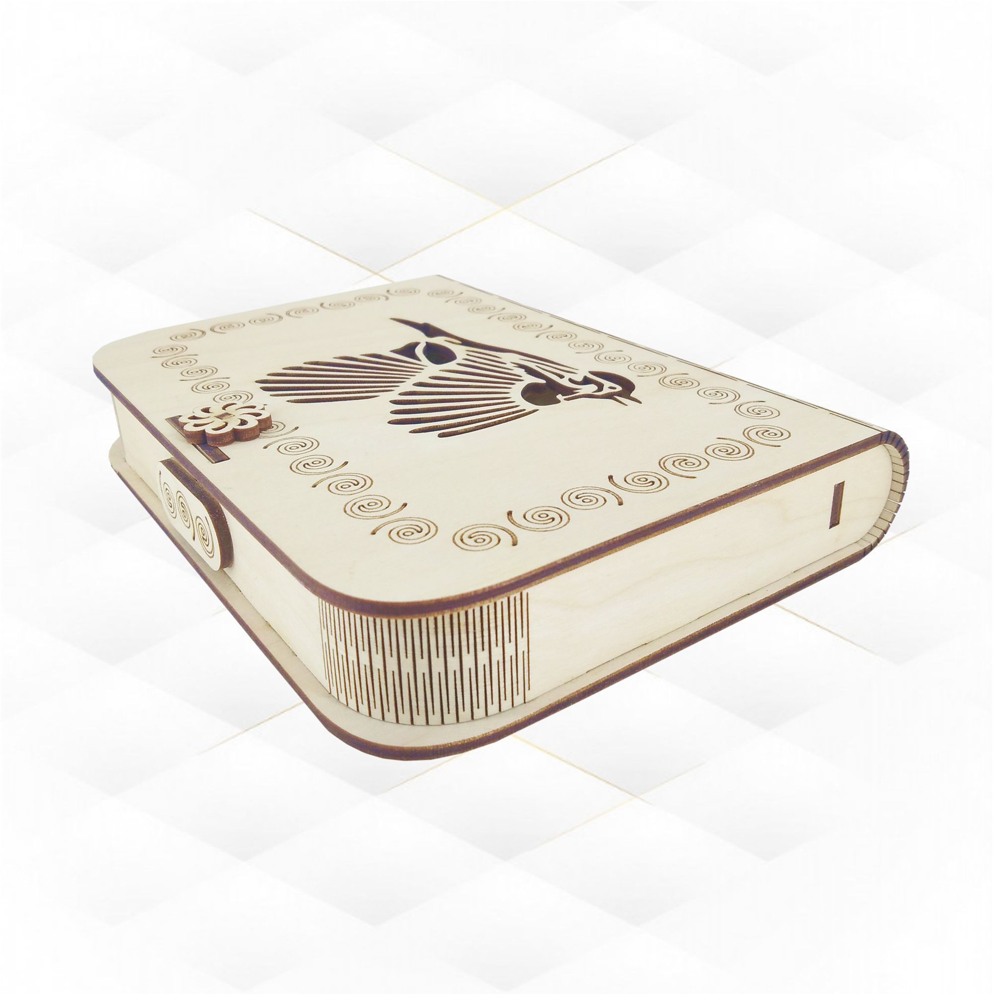 Gift box with Bird pattern laser cut design Svg dxf files 3D model 3D ...