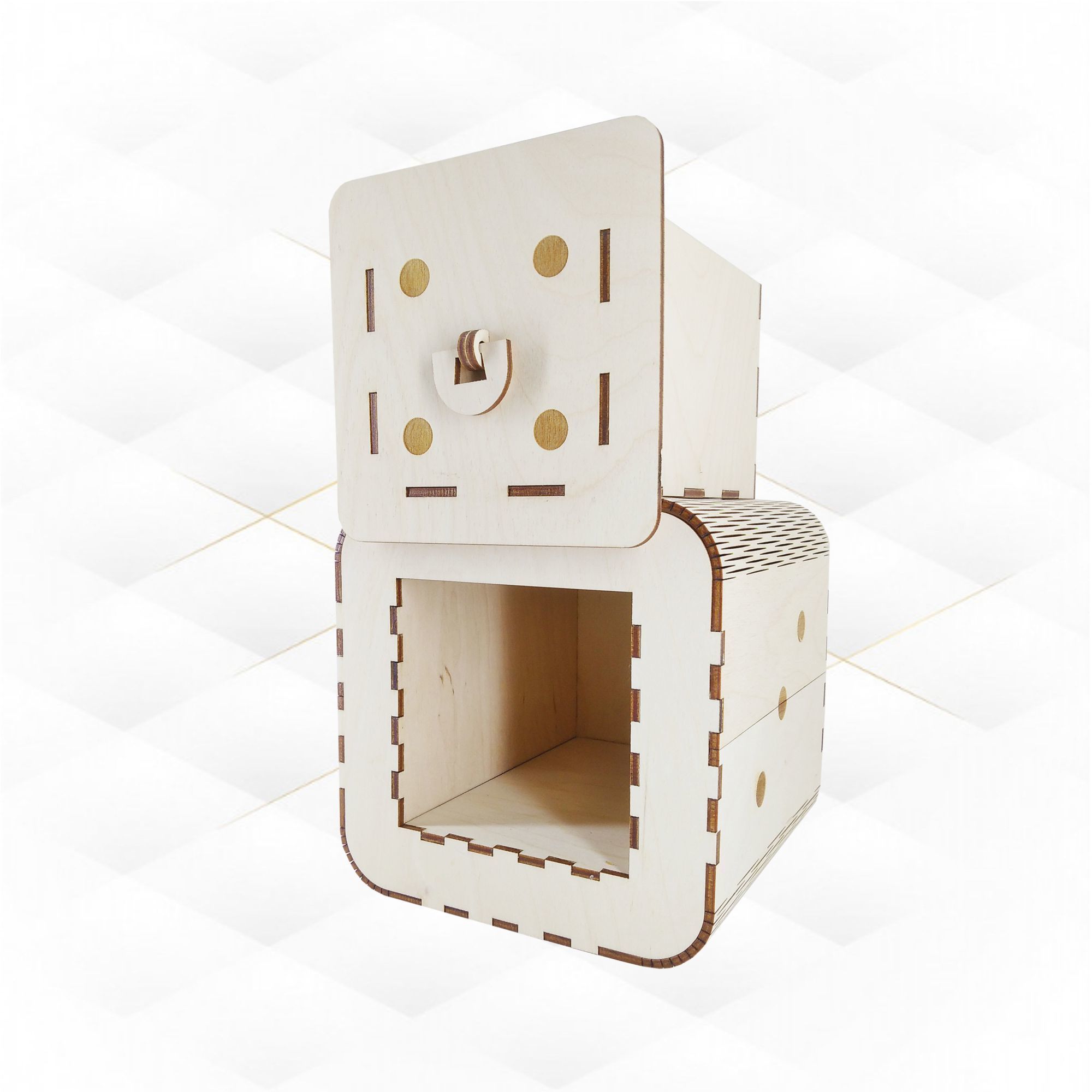 Gift box Cube Dice laser cut design Svg dxf pattern 3D model 3D ...