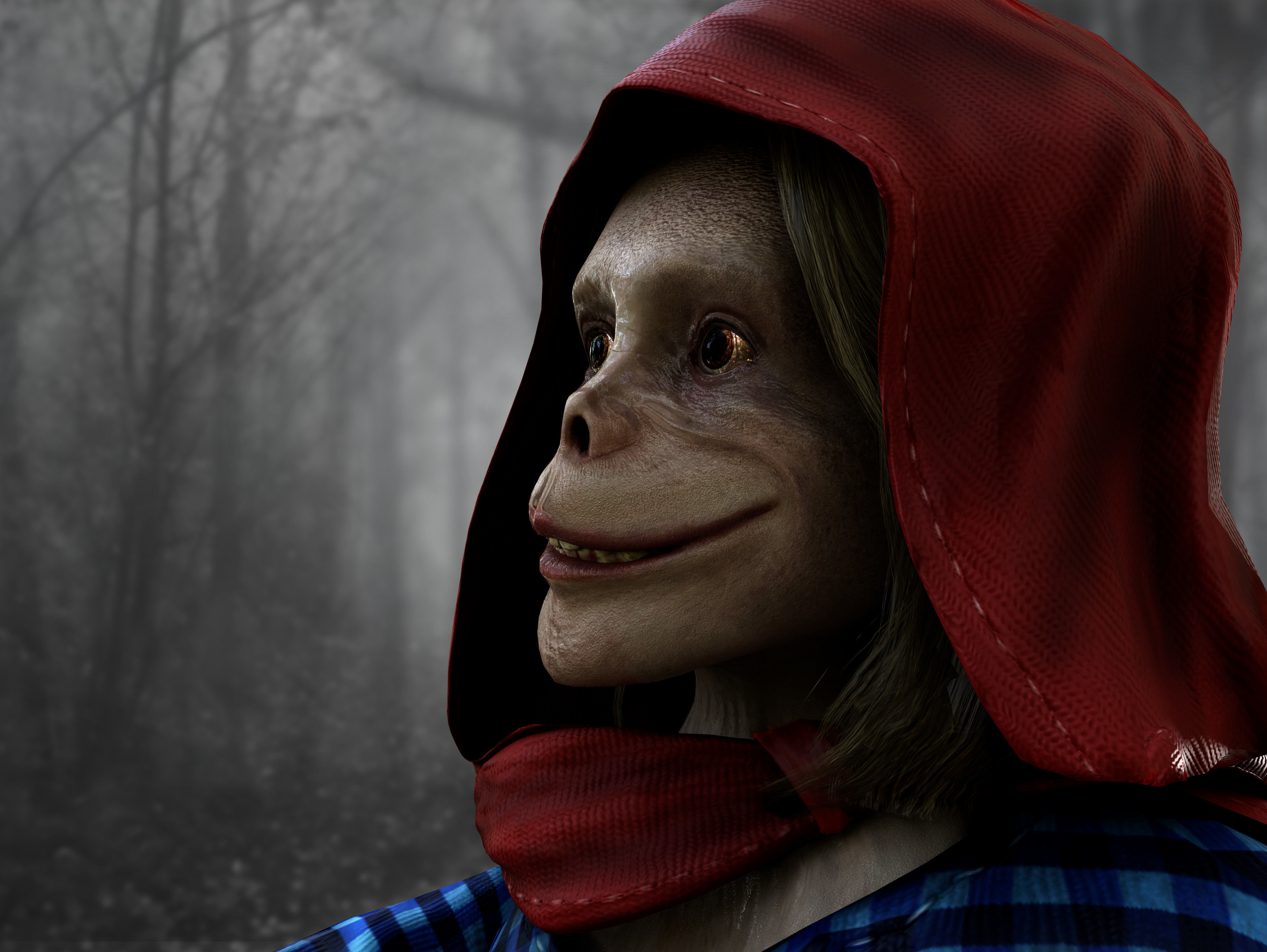 3D model Horror Little Red Riding Hood VR / AR / low-poly rigged | CGTrader