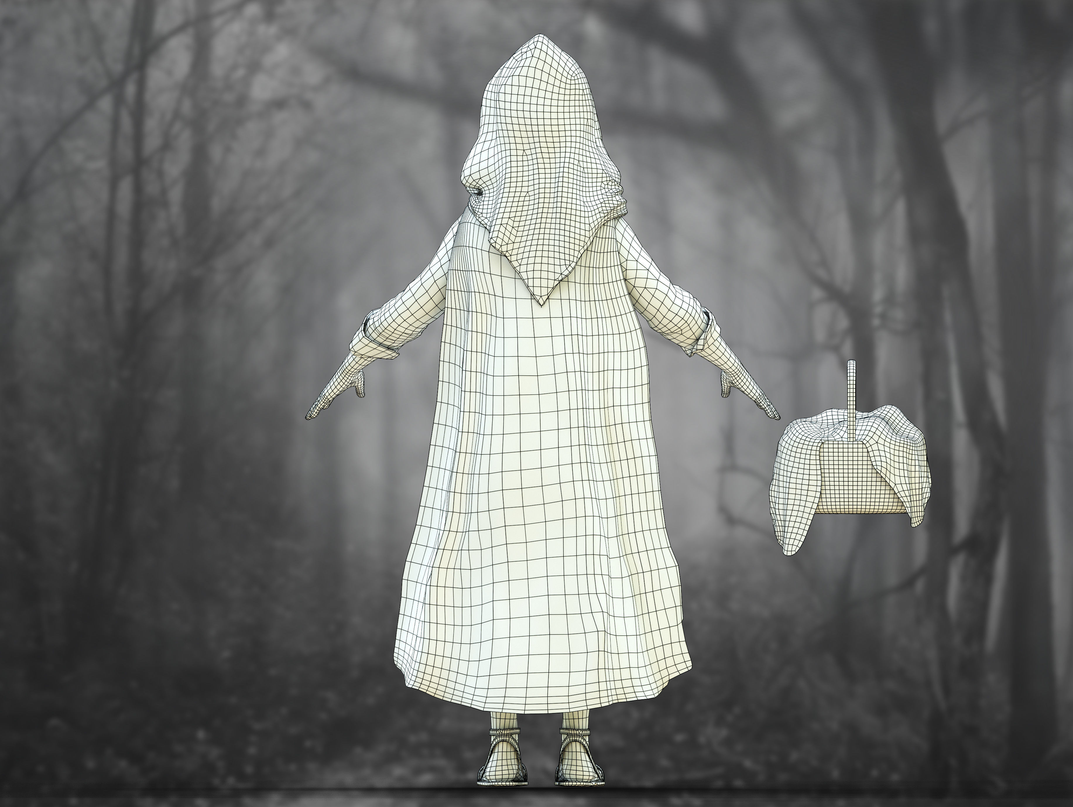 3D model Horror Little Red Riding Hood VR / AR / low-poly rigged | CGTrader