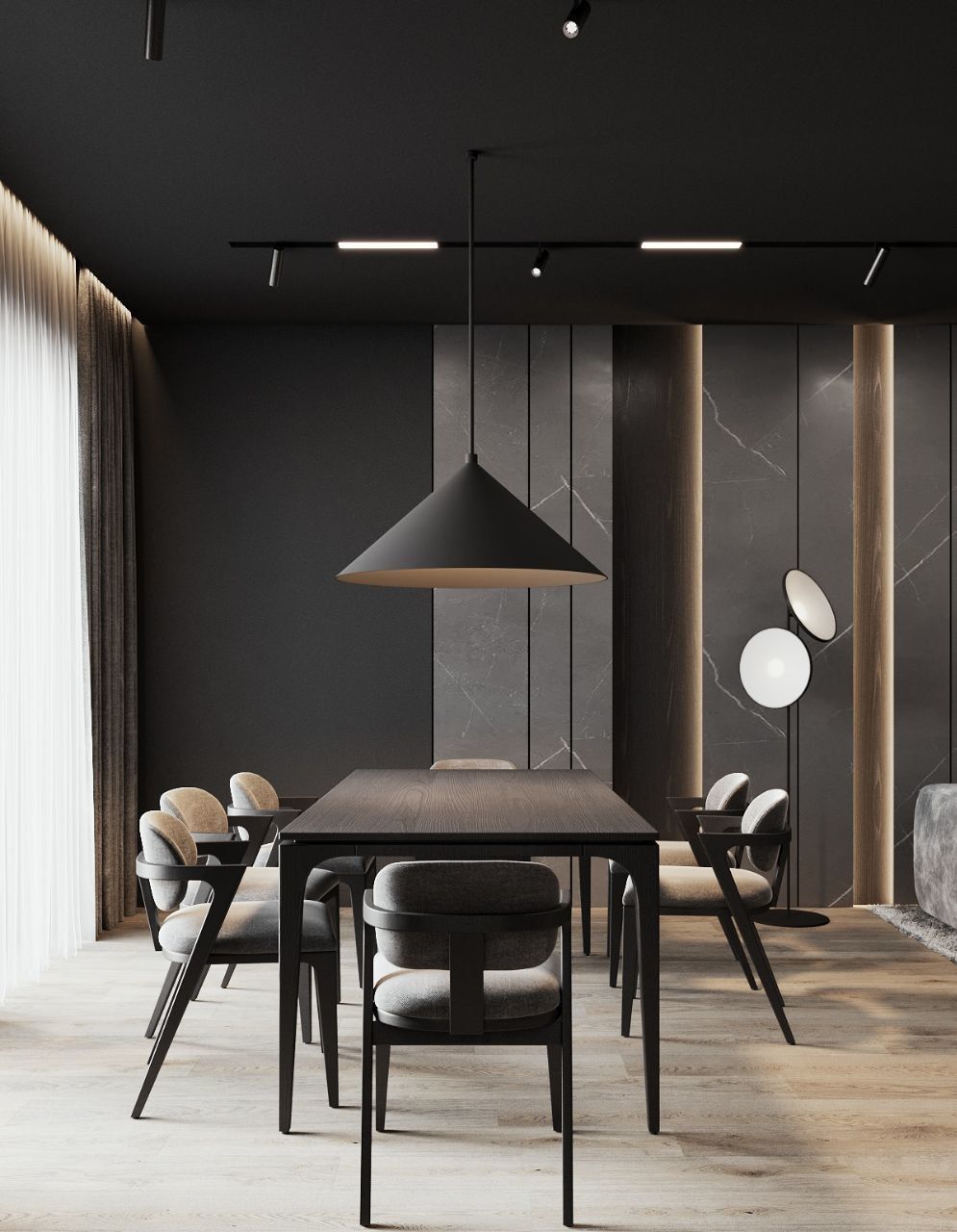 Livingroom and kitchen Interior design style minimalism 3D model | CGTrader