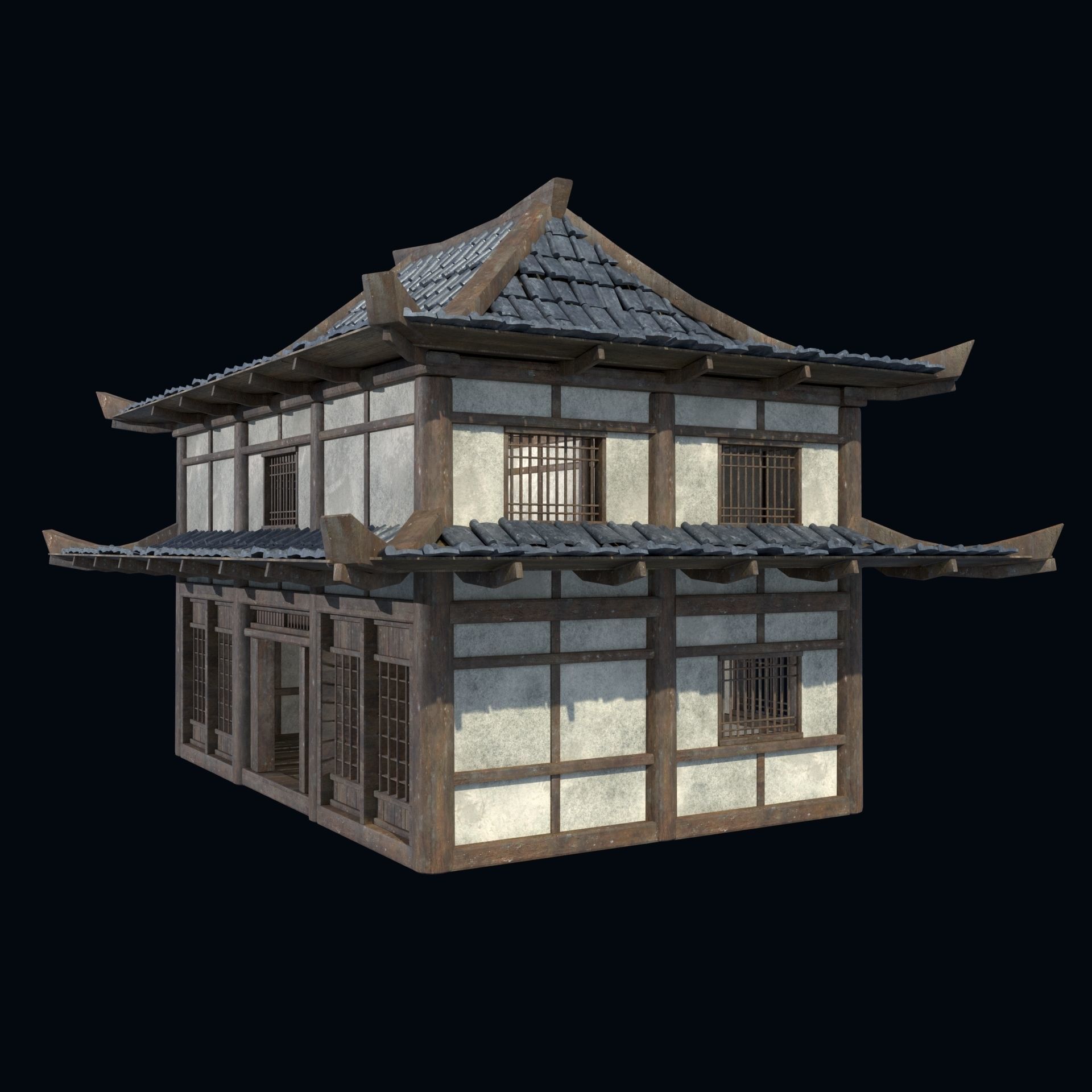 3D model ASIAN JAPAN ORIENTAL INDUSTRIAL CITY BUILDING HOUSE COLLECTION ...