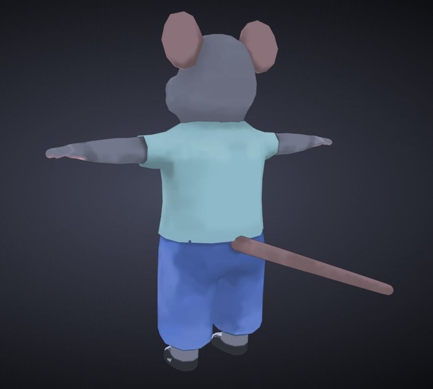 3D model 3D mouse handpaint lowpoly game ready VR / AR / low-poly ...