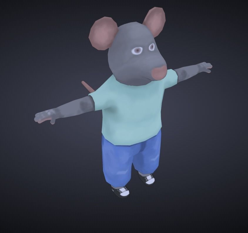 3D model 3D mouse handpaint lowpoly game ready VR / AR / low-poly ...