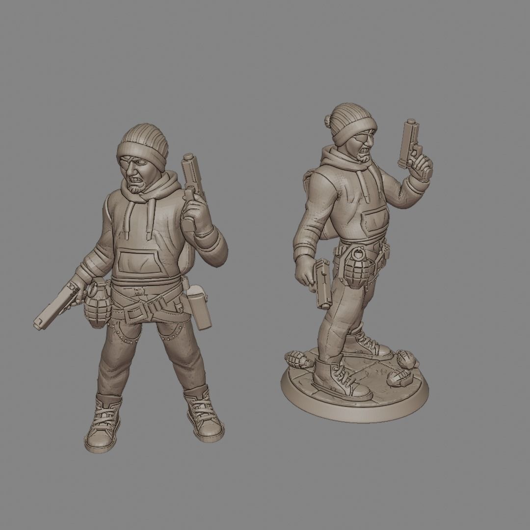 ZOMBIE HUNTER MINIATURE 3D model 3D printable | CGTrader