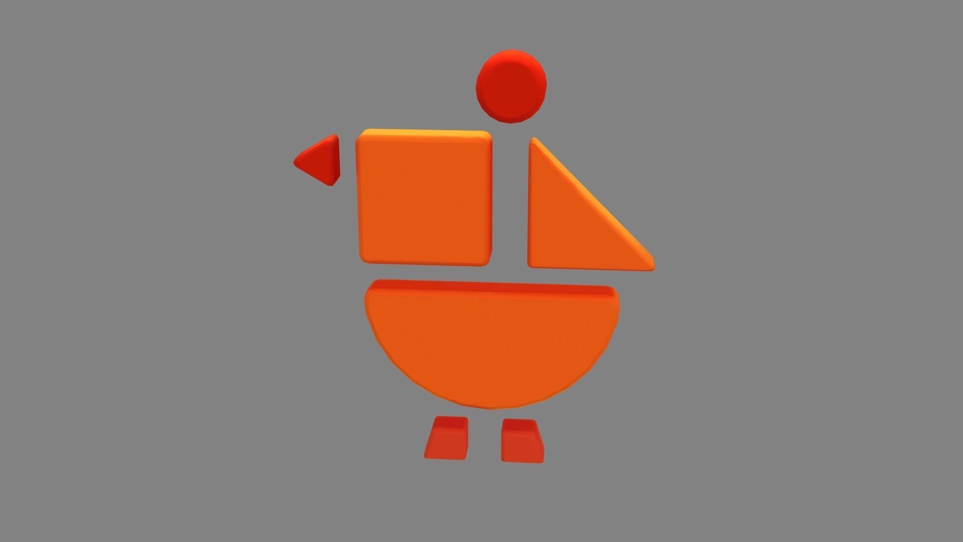 3D model Animal shape blocks - Yellow chicken toys VR / AR / low-poly ...