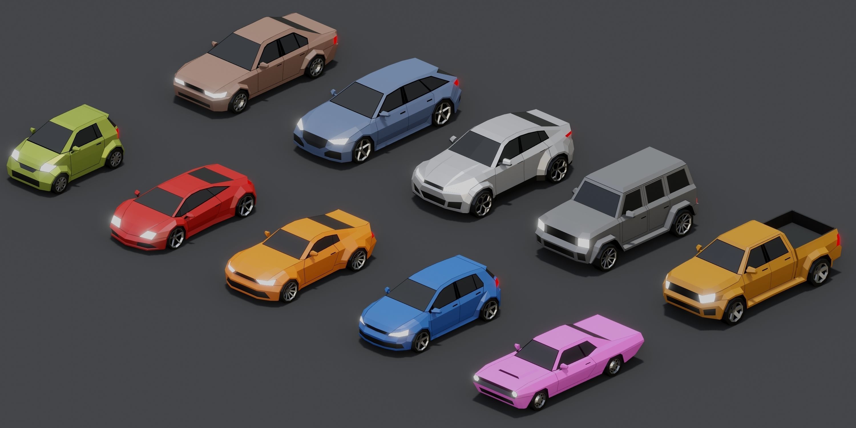 3D model Stylized Lowpoly Cars VR / AR / low-poly | CGTrader