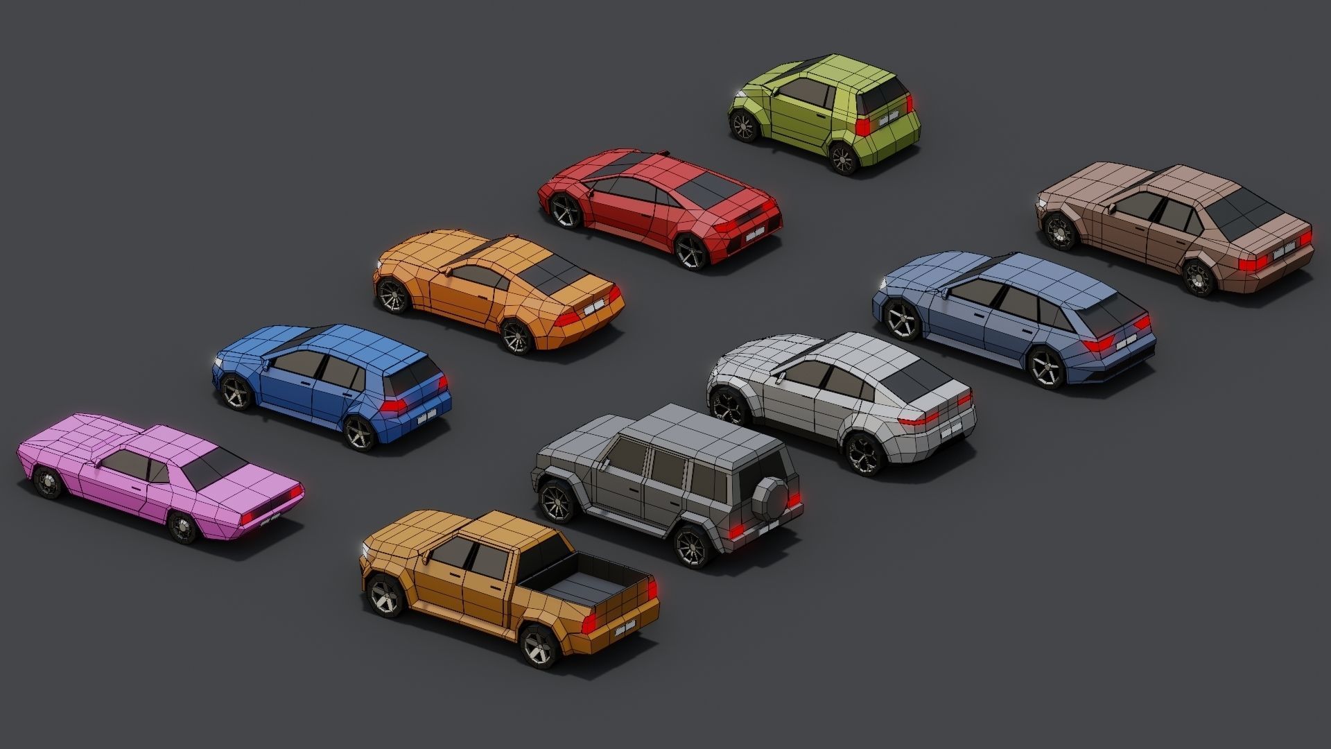 3D model Stylized Lowpoly Cars VR / AR / low-poly | CGTrader