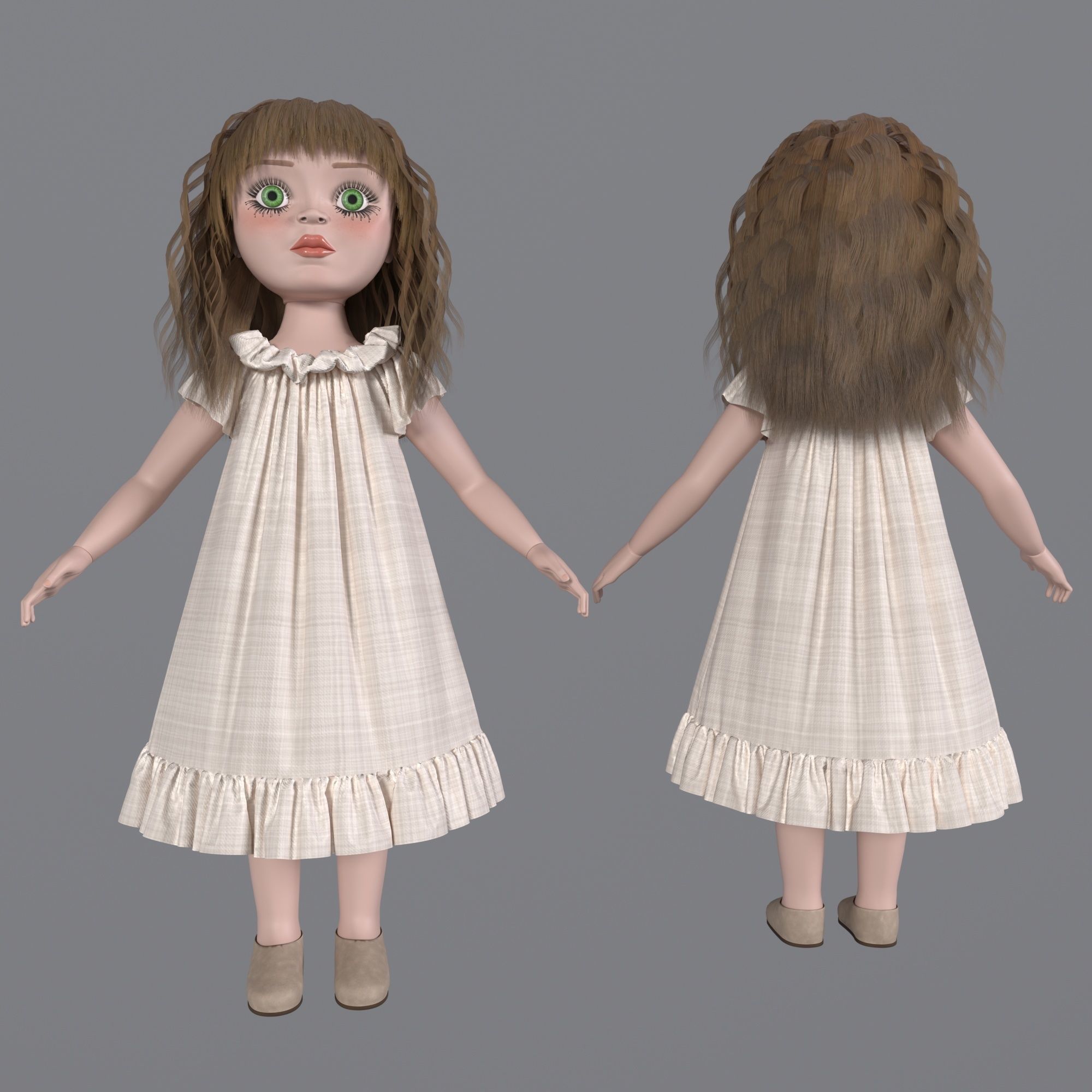 Porcelain Girl Doll People Figure 3D model | CGTrader