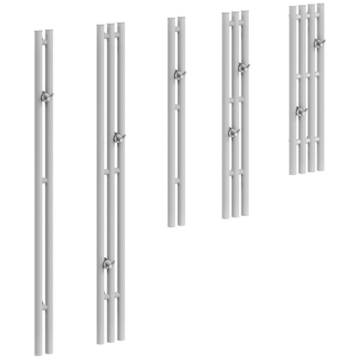 Vertical narrow heated towel rails - 5 items 3D model | CGTrader