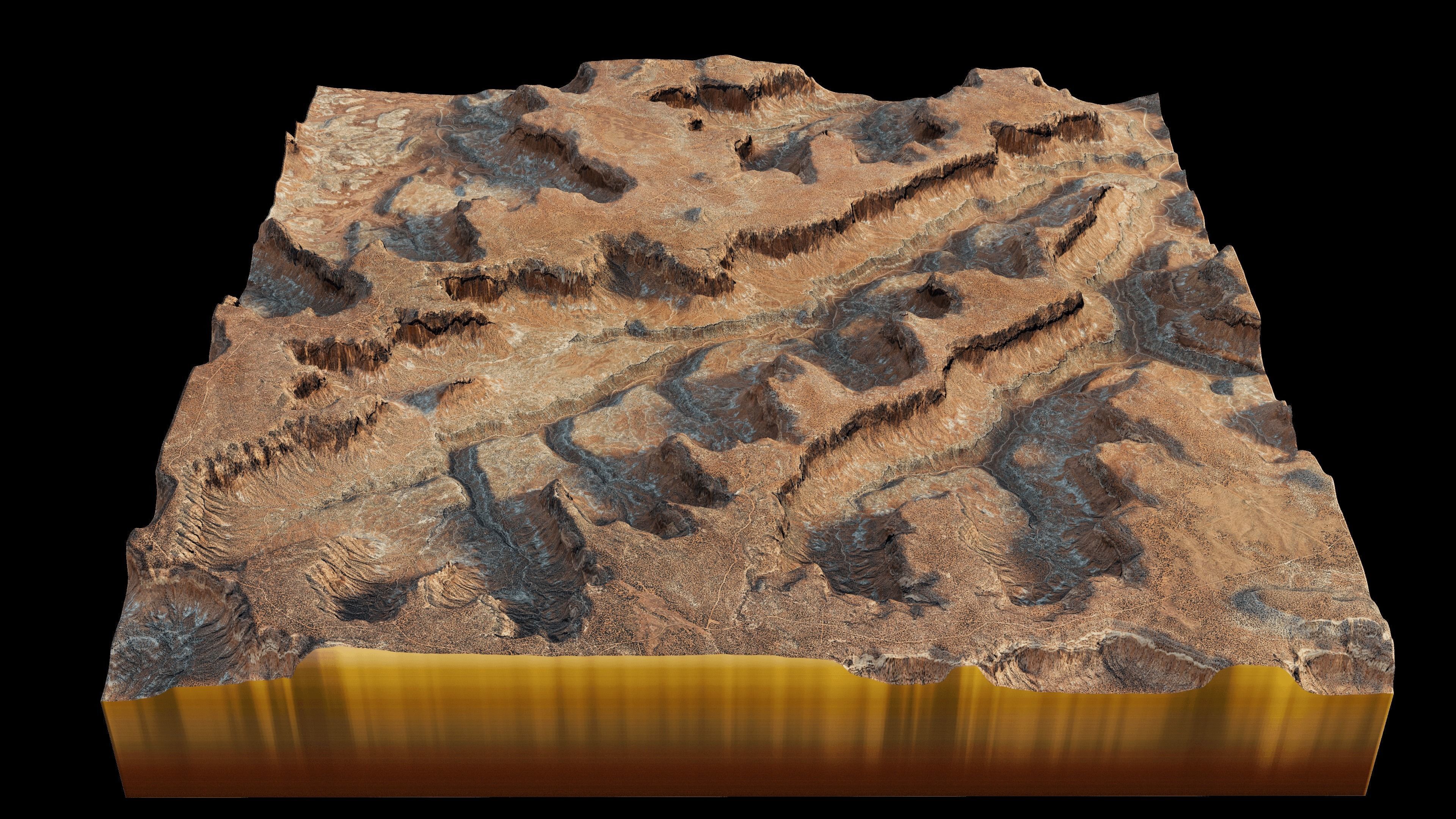 canyon with a barren river and high cliffs 3D model | CGTrader