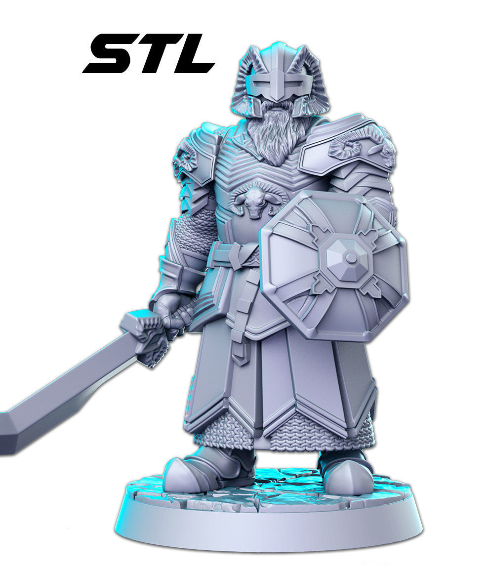 Dwarf Ram Hobbit Lord of the Rings LOTR 32mm Pre-supported 3D model 3D ...