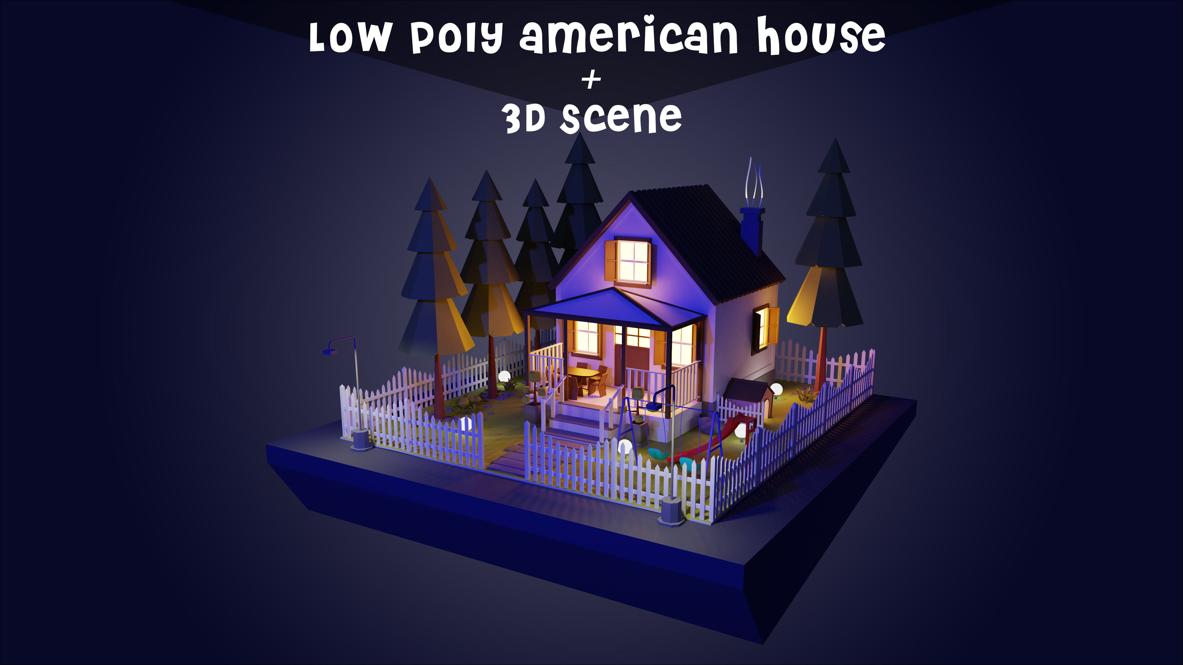 3D model Low poly American house VR / AR / low-poly | CGTrader