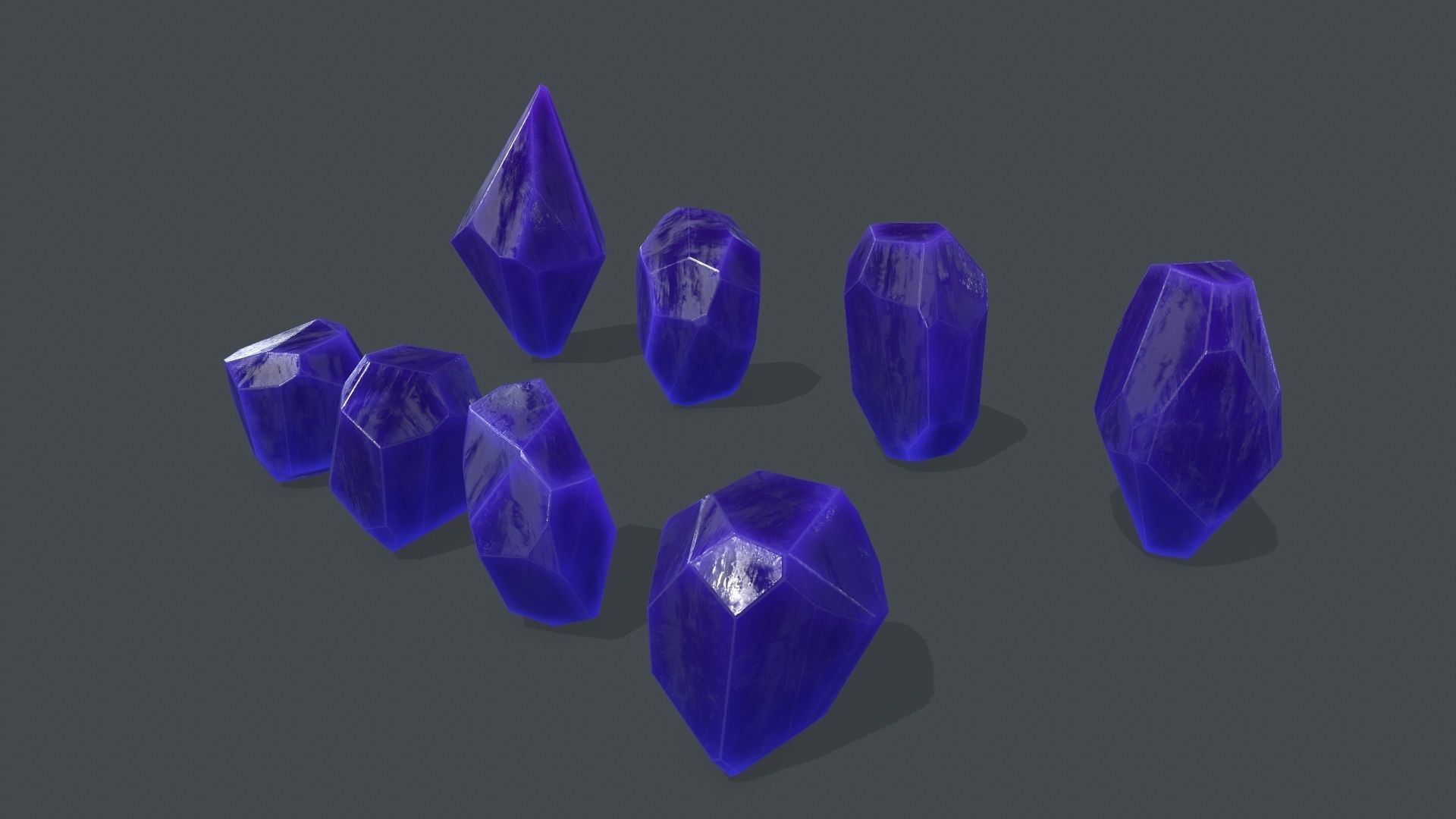 3D model crystal set VR / AR / low-poly | CGTrader