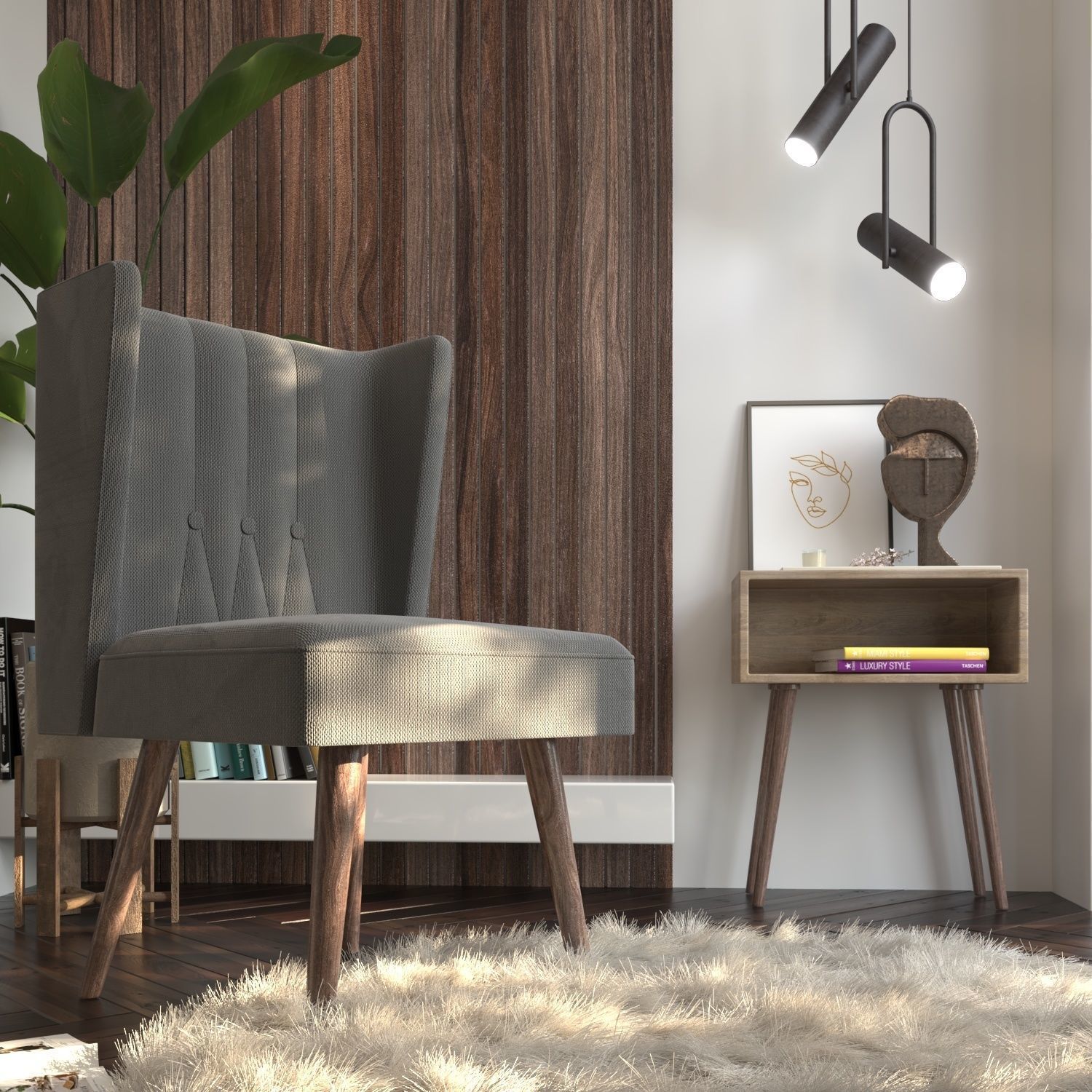 Sitting place in the corner of the room 3D model | CGTrader