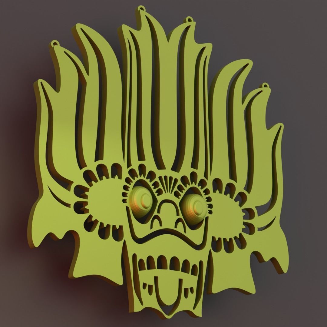 3D Printable Wall Art Sri Lankan Yaka Ghost Inspired Design 3D model 3D ...