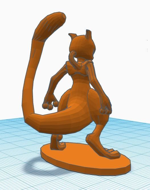 Mewtwo with base scaled 3D model 3D printable | CGTrader