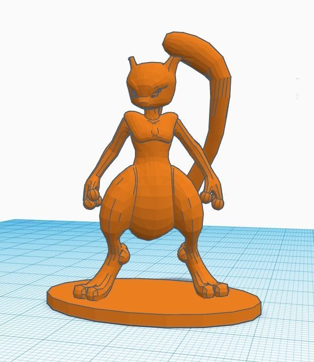 Mewtwo with base scaled 3D model 3D printable | CGTrader