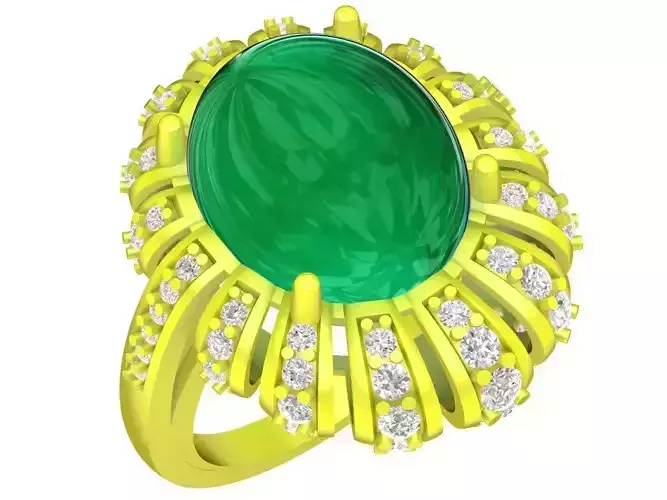 A5342 Korean Style Oval Ruby and Diamond Women Ring 3D Model 3D model ...