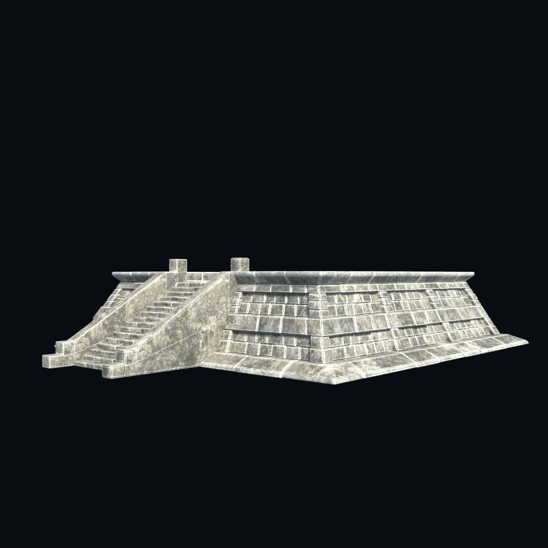 3D model TEMPLE ANCIENT AZTEC MAYAN INCA STONE PLATFORM STAIRS ...