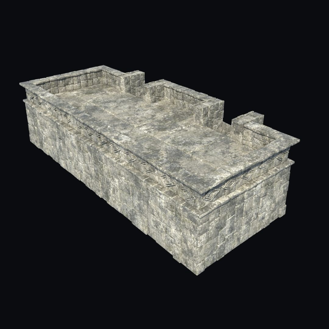 3D model TEMPLE ANCIENT AZTEC MAYAN INCA STONE PLATFORM STAIRS ...
